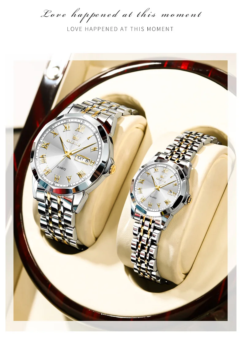 Quartz Couple Round Watches