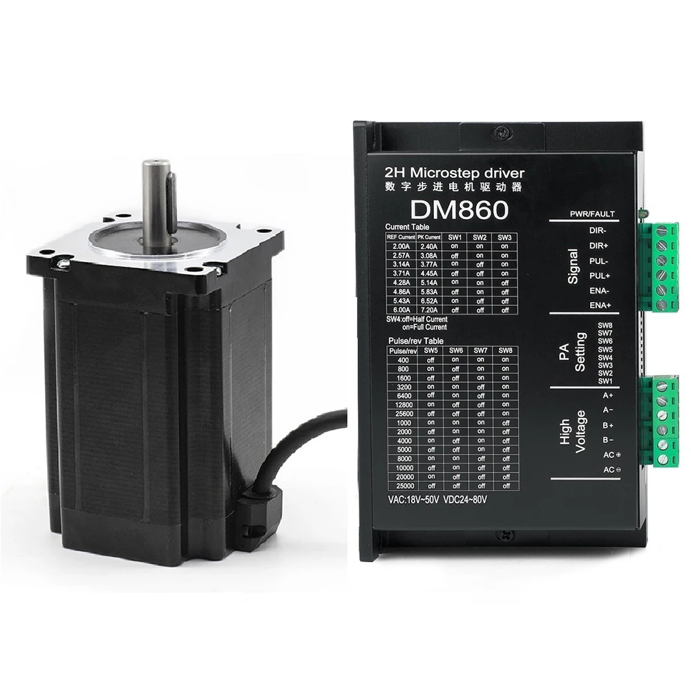 Nema-34-Open-Loop-Stepper-Motor-Driver-Kit-4-5N-m-5-0A-82mm-DM860 ...