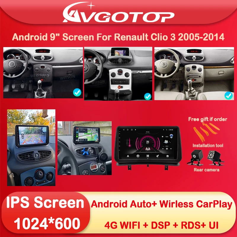 9-Screen-For-Renault-Clio-3-2005-2007-2009-2011-2013-2014-Car ...