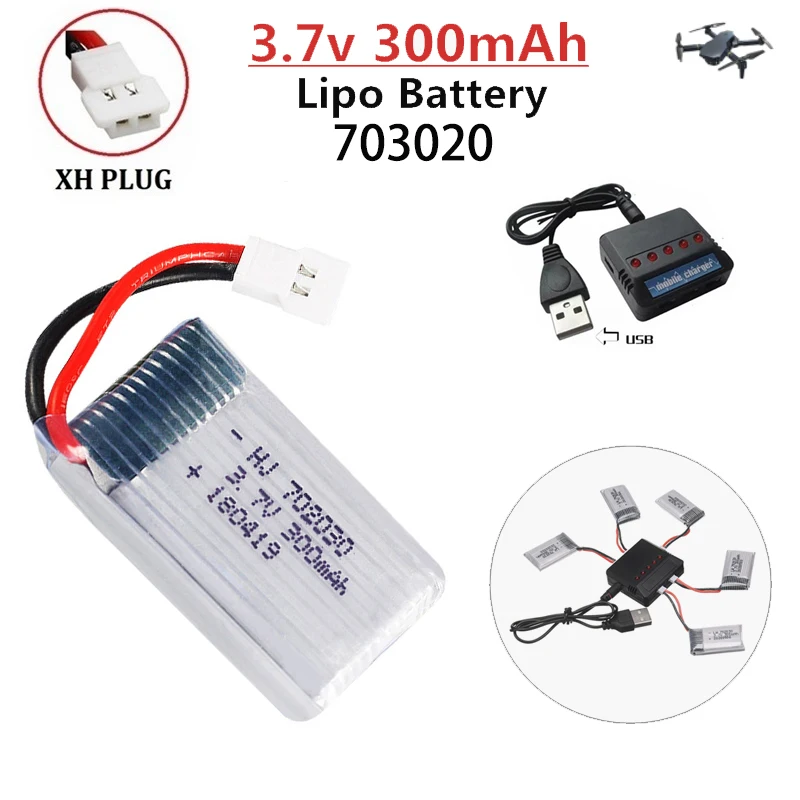 3-7v-300mah-Lipo-Drone-Battery-Set-For-Syma-X11-E55-Fq777-Fq17w-F180 ...