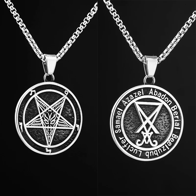 2023 New Baphomet Satan Necklace Satanic Jewelry Stainless Steel ...