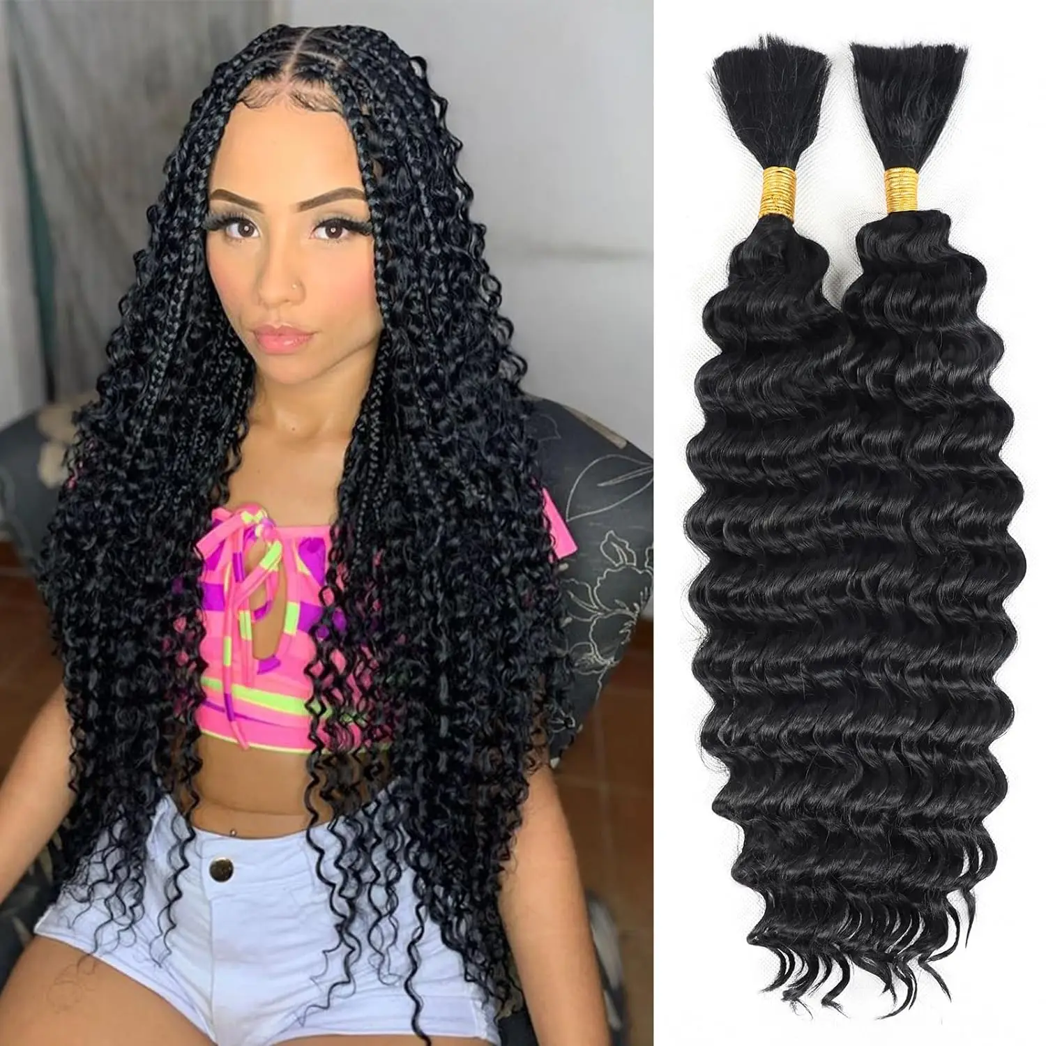 18inch-Synthetic-Deep-Wave-Bulk-Hair-Braiding-Extensions-For-Boho ...