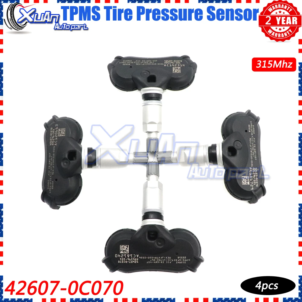 XUAN-4PCS-TPMS-Tire-Pressure-Sensor-Monitoring-System-42607-0C070-For ...