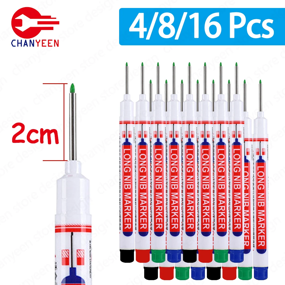 16pcs Long Head Markers Pen Multi-purpose Deep Hole Marker Pencil For ...
