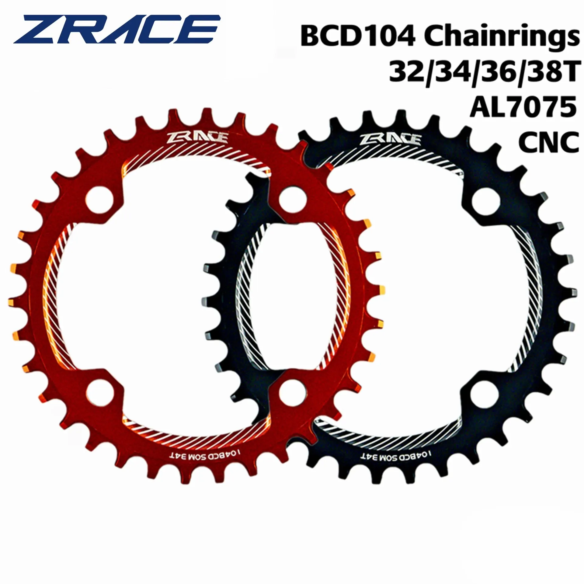 ZRACE-Chainrings-Chainwheels-BCD104-32T-34T-36T-38T-Narrow-Width-Tooth ...
