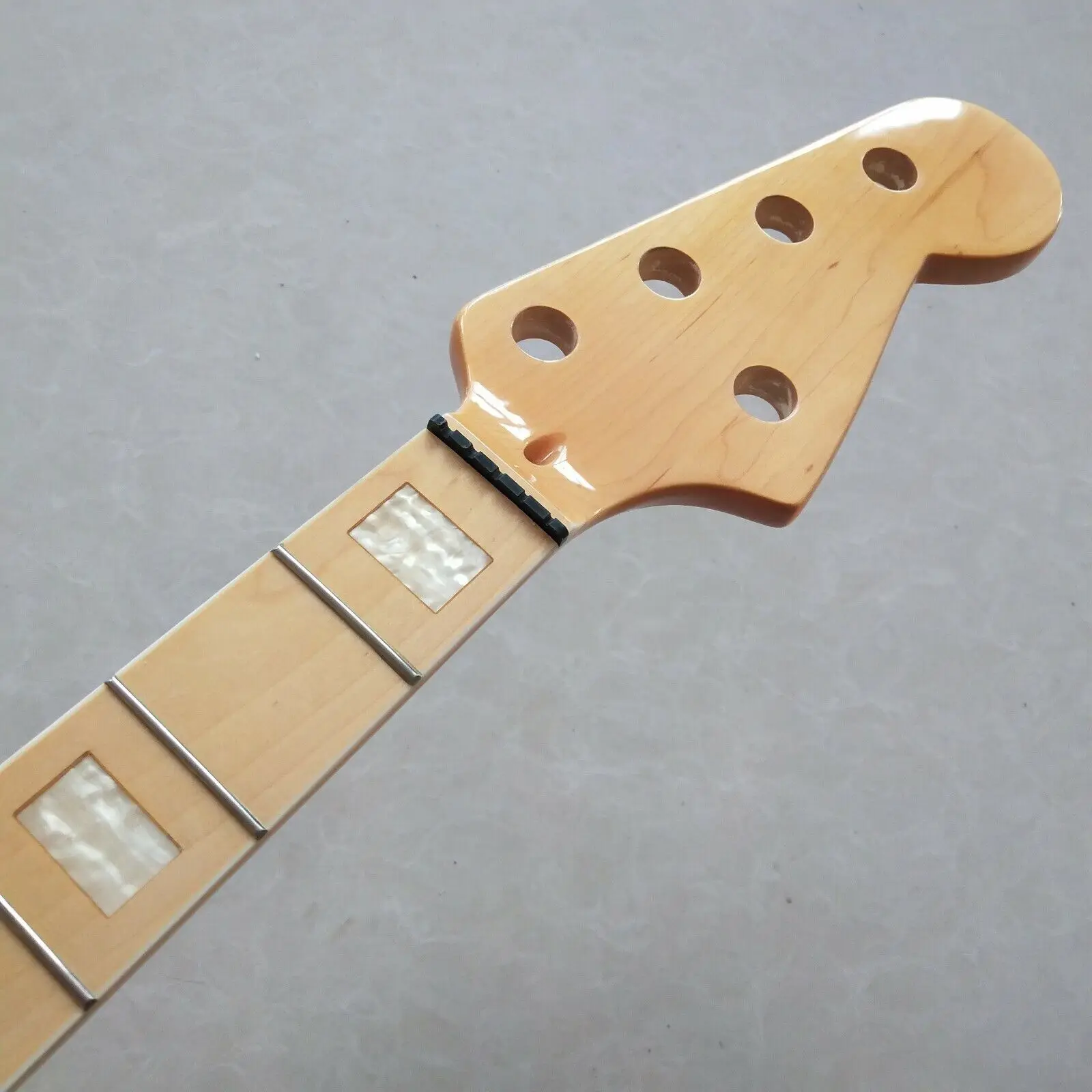 5-String-Bass-Guitar-Neck-Replacement-20-fret-34-Maple-Fretboard-Block ...