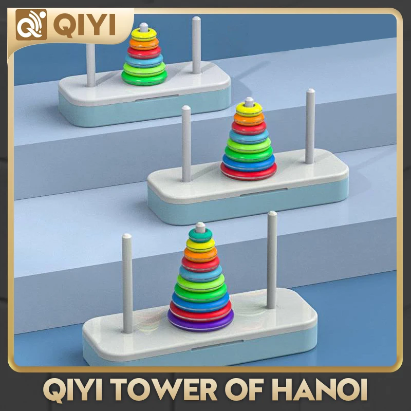 [CubeFun] Qiyi Tower of Hanoi 6 8 10 Rings Intellectual Brain Teaser ...