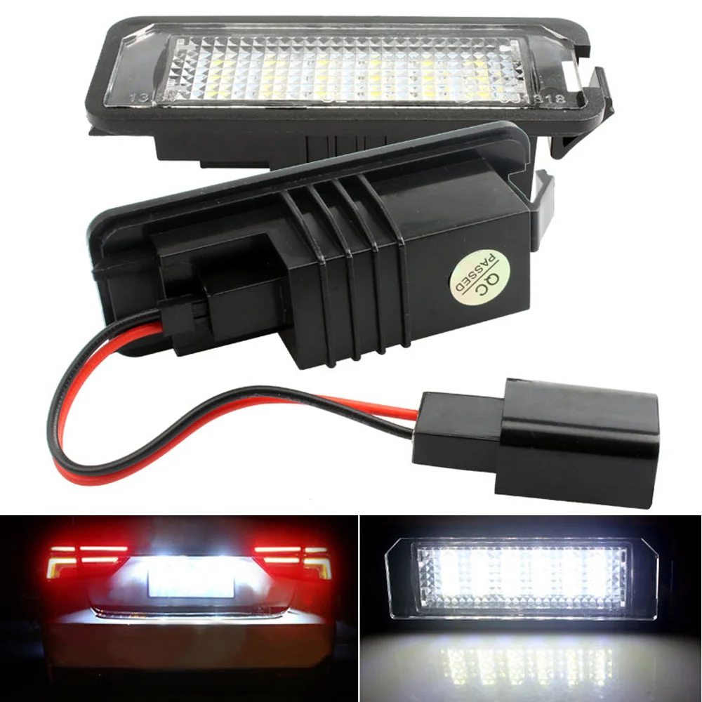 1/2PCS LED Number License Plate Lights Assembly With Canbus For VW ...
