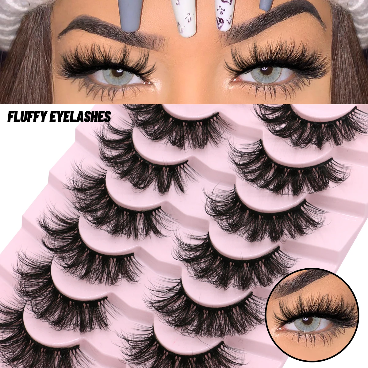 GROINNEYA-Lashes-Mink-Fluffy-5-7-Pairs-Eyelashes-Long-Lasting-Wispy ...