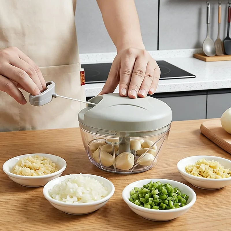 Food Chopper Meat Grinder Hand-Pulled Rotary Cutting Vegetable Meat 500 ...