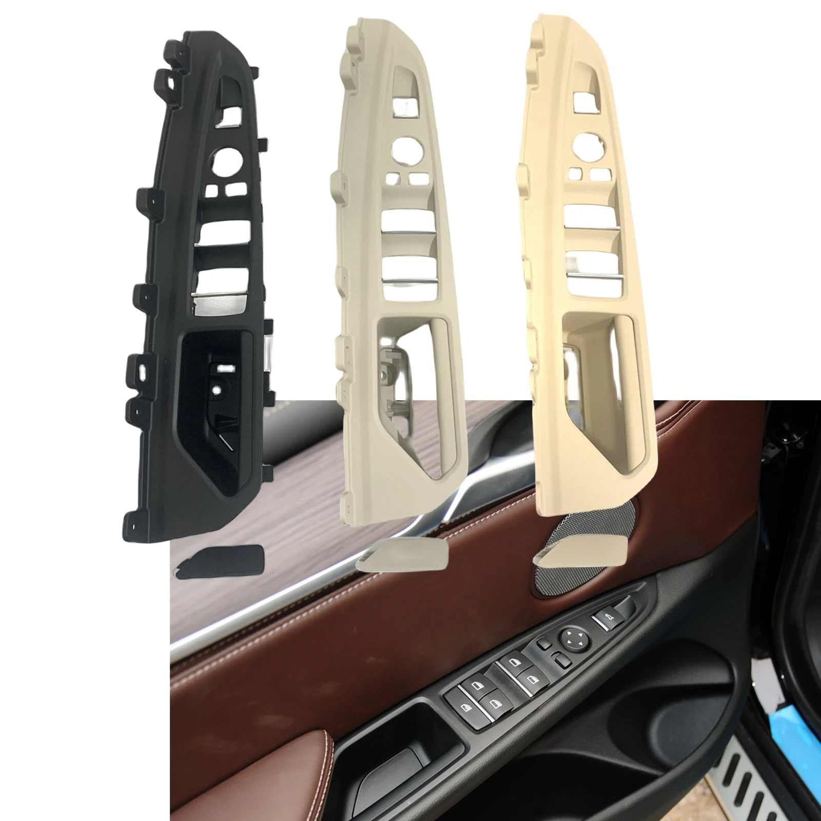 Interior-Front-Left-Door-Side-Handle-Catch-Cover-Kit-For-BMW-X5-F15-M ...