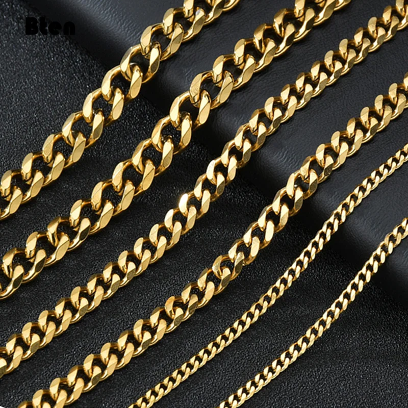 BTEN-collares-para-hombre-cadenas-de-acero-inoxidable-collar-de-Color ...