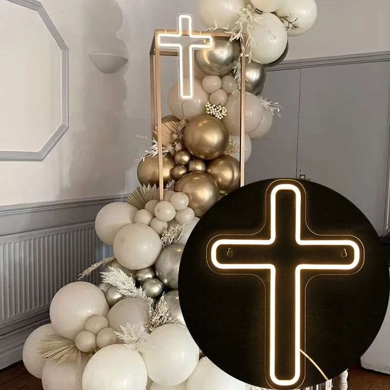 Neon Cross Sign Led Cross Shaped Light for Baptism Party Decorations ...
