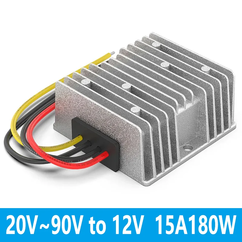 Convertidor de voltaje automotriz, 24V, 36V, 48V, 60V, 72V a 12V, 20V a 90V a 12V, 8a, 10A, 15a