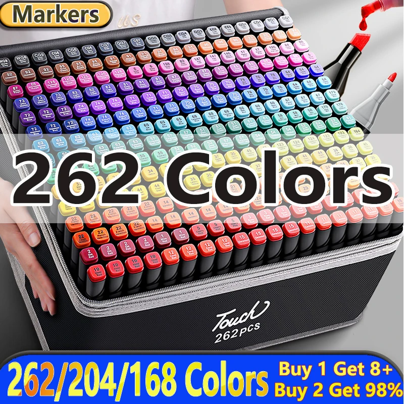6-262-Colors-Art-Markers-Pens-Painting-Set-Double-Head-Brush-Drawing ...