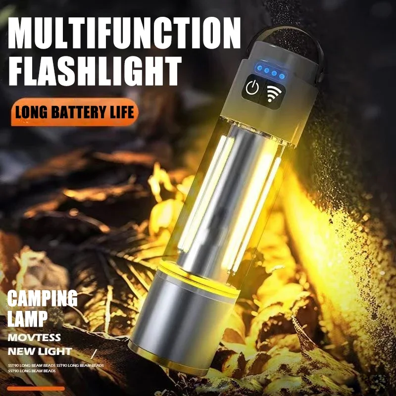 Multifunction LED Flashlight USB Rechargeable Light XPE Super Bright ...