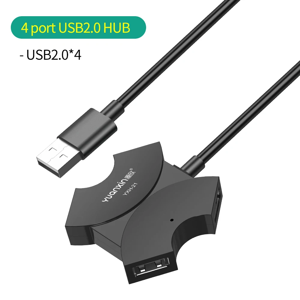 Yuanxin 4 Ports USB Hub Computer Accessories 1.2M Cable USB2.0 Splitter ...