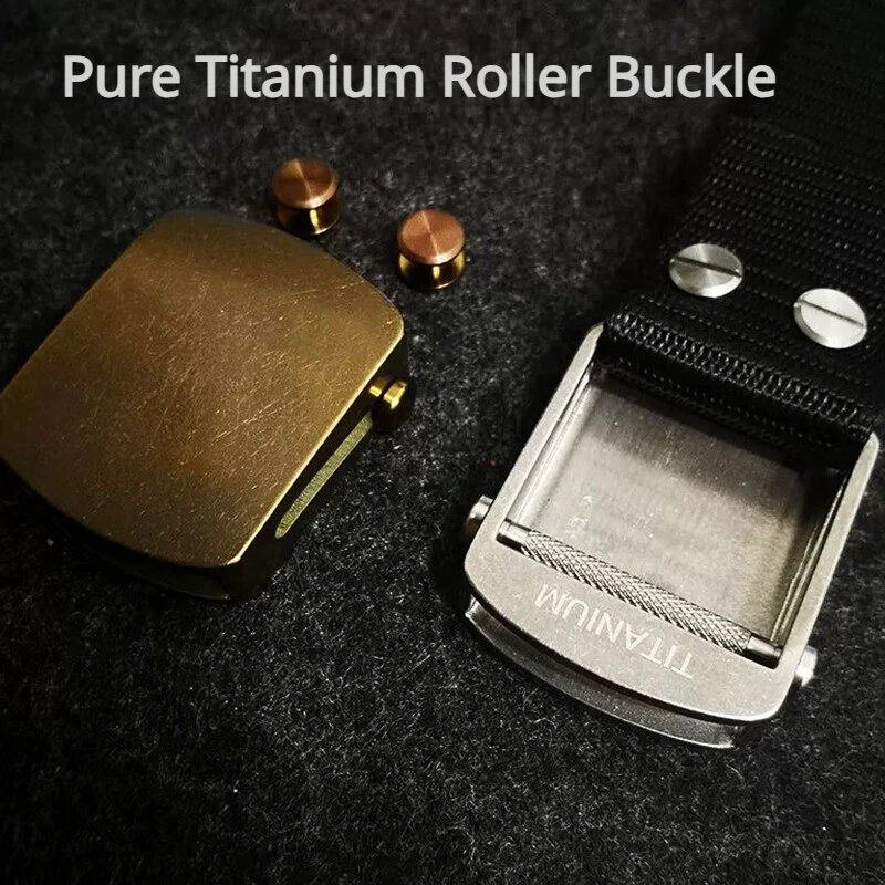 Pure-Titanium-Roller-Buckle-Belt-For-Men-Outdoor-Nylon-Tactical-Belt ...