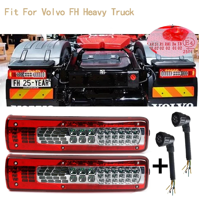 1-pair-For-Volvo-FH-460-540-Heavy-Truck-24V-LED-Tail-Lights-Turn-Stop ...
