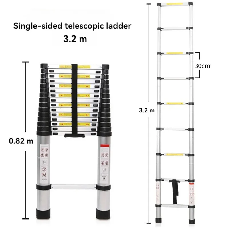 30-Steps-Aluminum-Ladders-Portable-Straight-Ladder-2-9M-3-2M-Household ...