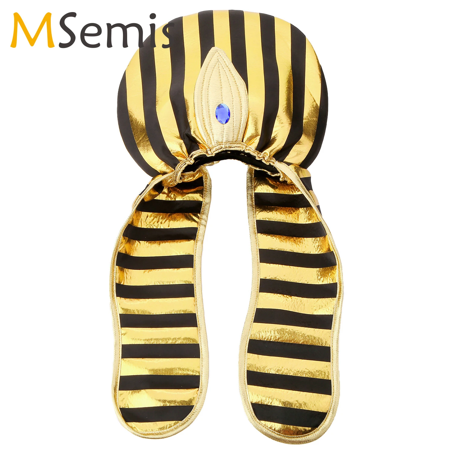 Boys Mens Deluxe Metallic Pharaoh Headpiece Egyptian King Hat Snake ...