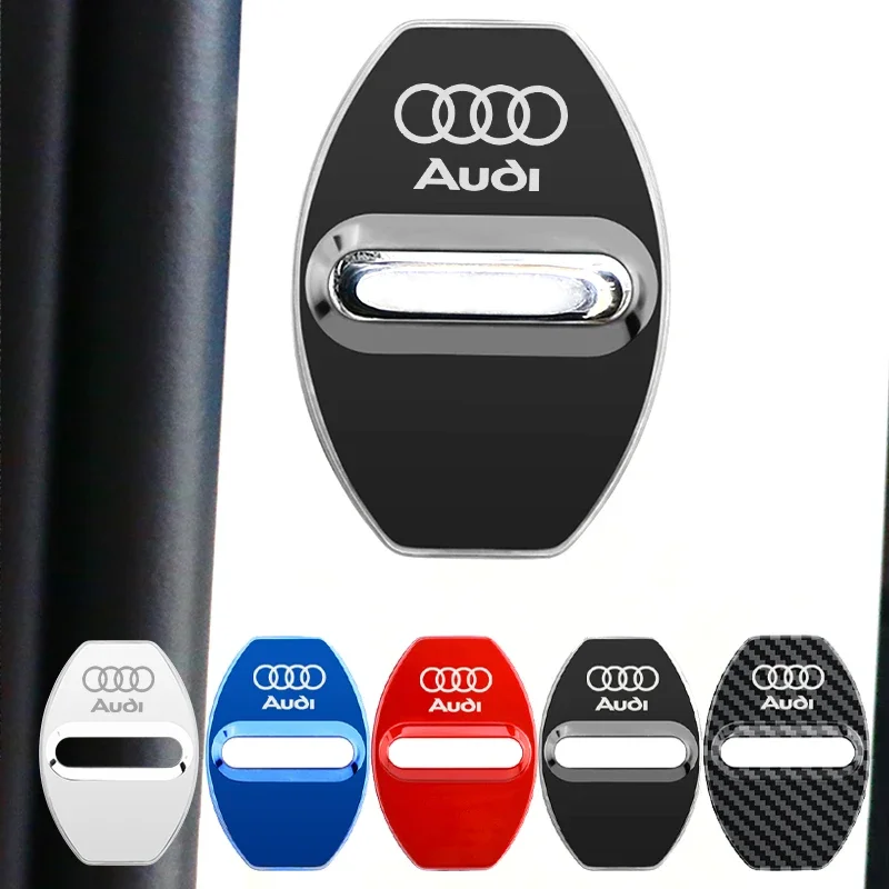 4 PCS/Set Fashion Stainless Steel Car Covers Door Lock Protecting Cover ...