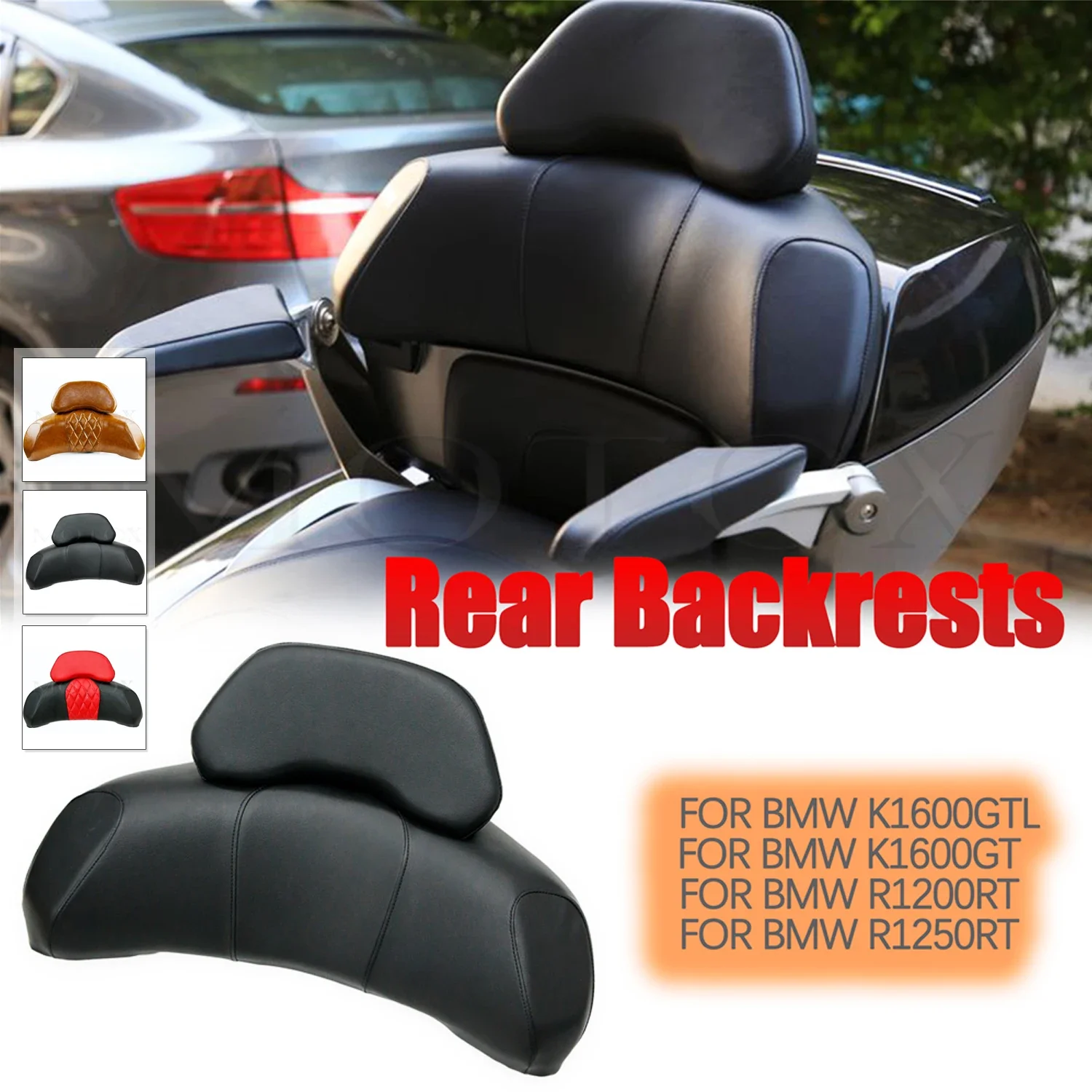 Motorcycle-Rack-Support-Passenger-Saddlebag-Cushion-Pad-Pillion-Rear ...