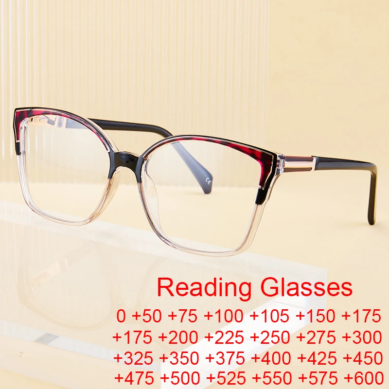 Elegant-Women-Overized-Square-Reading-Glasses-TR90-Anti-Blue-Light ...
