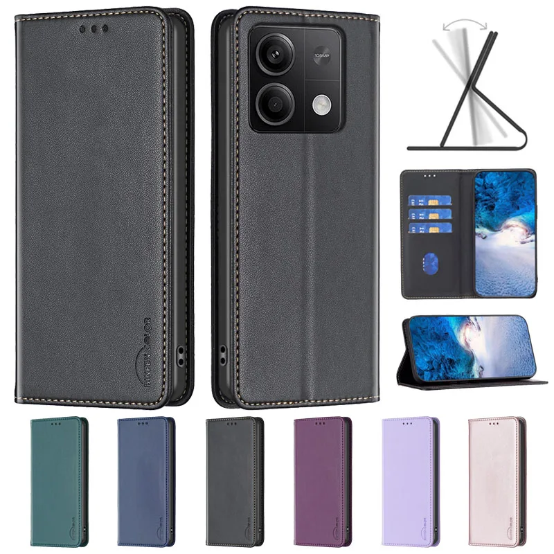 For-Xiaomi-Redmi-Note-13-5G-Case-Magnetic-Flip-Phone-Case-on-For-Fundas ...