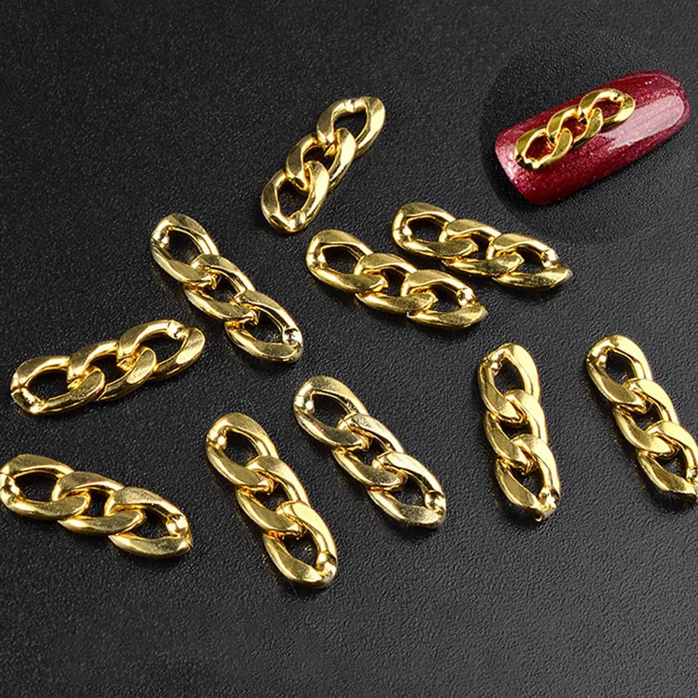 20 peças do encanto da corrente do prego dos pces 3d metal ouro prata ...