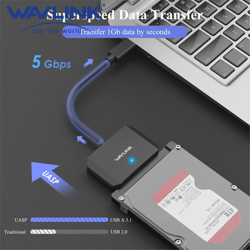 WAVLINK-USB3-0-to-SATA-III-Hard-Drive-Adapter-Cable-5Gbps-Data-Transfer ...