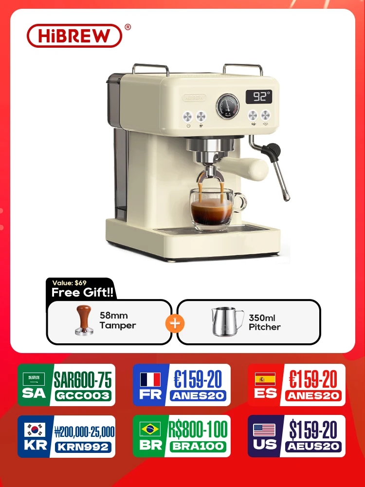 HiBREW-20Bar-Semi-Automatic-Espresso-Coffee-Machine-58mm-Portafilter-Temperature-Adjustable ...