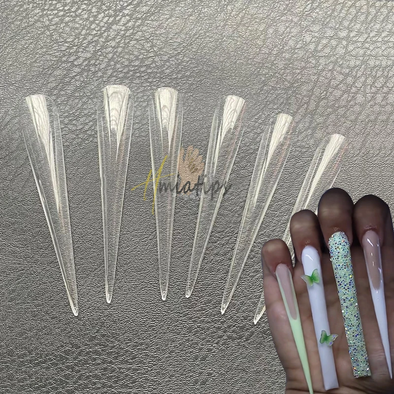 120pcs 5XL Extra Long Stiletto False Nail Tips Full Cover Press On ...
