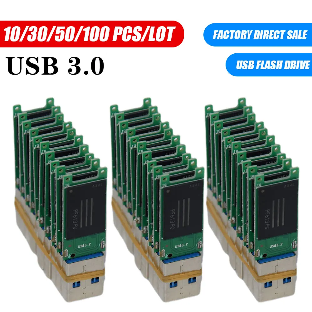 10-100pcs USB 128GB 3.0 Semi-finished Chip USB Flash Drive Pendrive 8GB ...