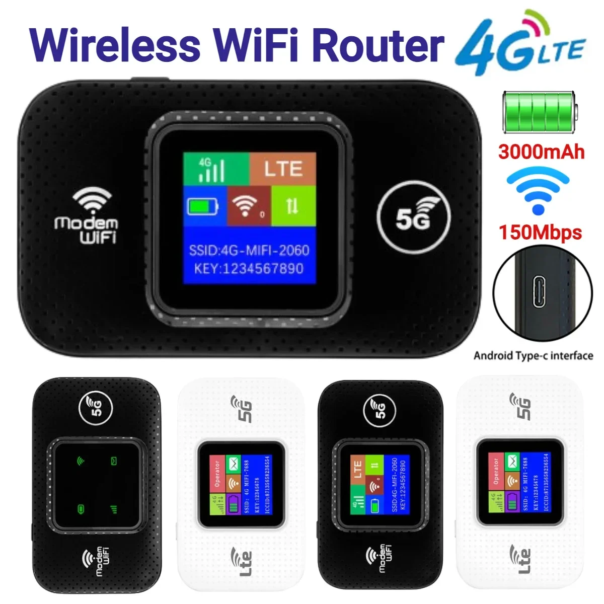 Enrutador-WiFi-inal-mbrico-4G-LTE-dispositivo-port-til-de-150Mbps-punto ...