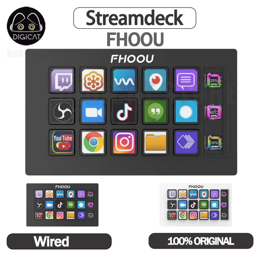 StreamDeck-Visual-Keyboard-LCD-Button-15-Keys-Live-Content-Creation-Controller-Custom-Button ...