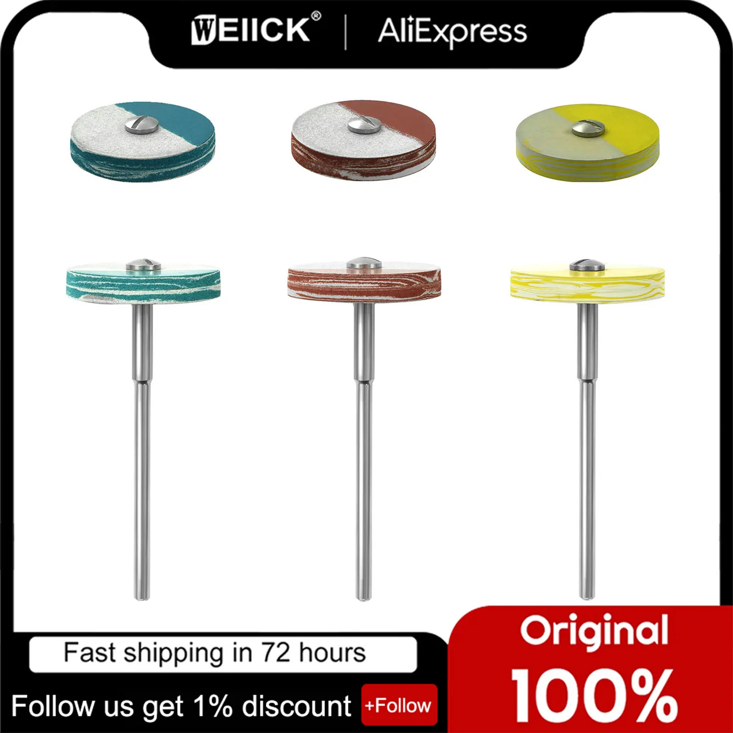 Dental Rubber Polisher Wheel Disc 22mm*3mm Diamond Impregnated ...