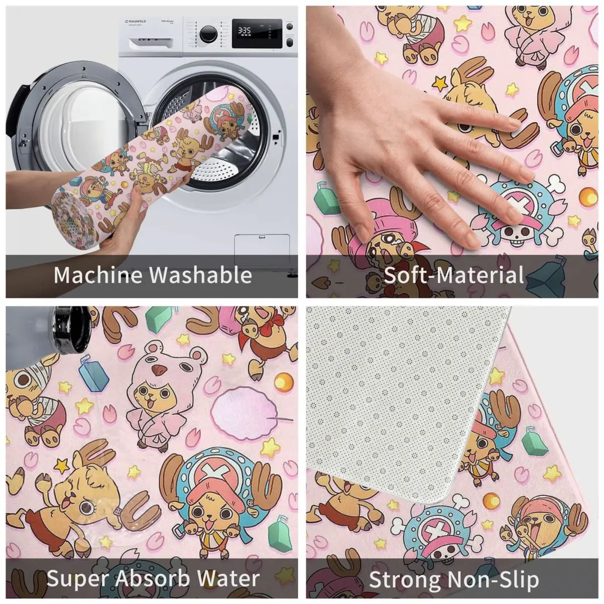 One Piece Monkey D. Luffy Non-slip Doormat Bath Mat TONY TONY Chopper ...