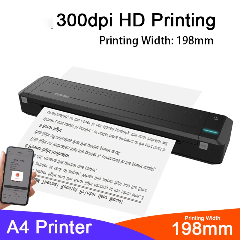 MT800-A4-Paper-Mini-Document-Ribbon-Printer-300dpi-Portable-Thermal ...