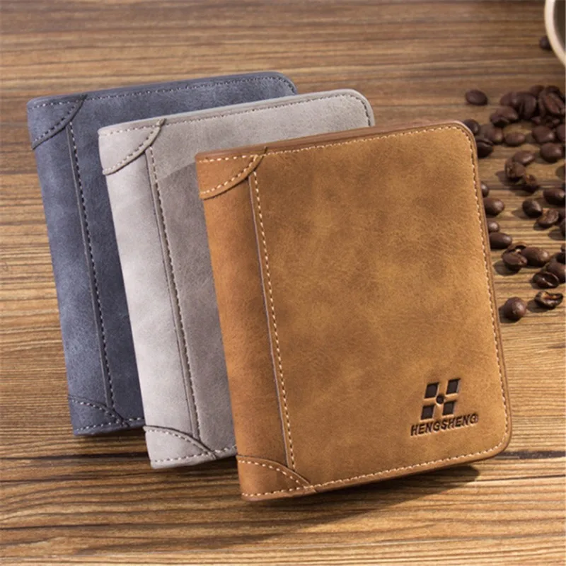 Cartera-plegable-de-cuero-PU-para-hombre-billetera-delgada-para ...