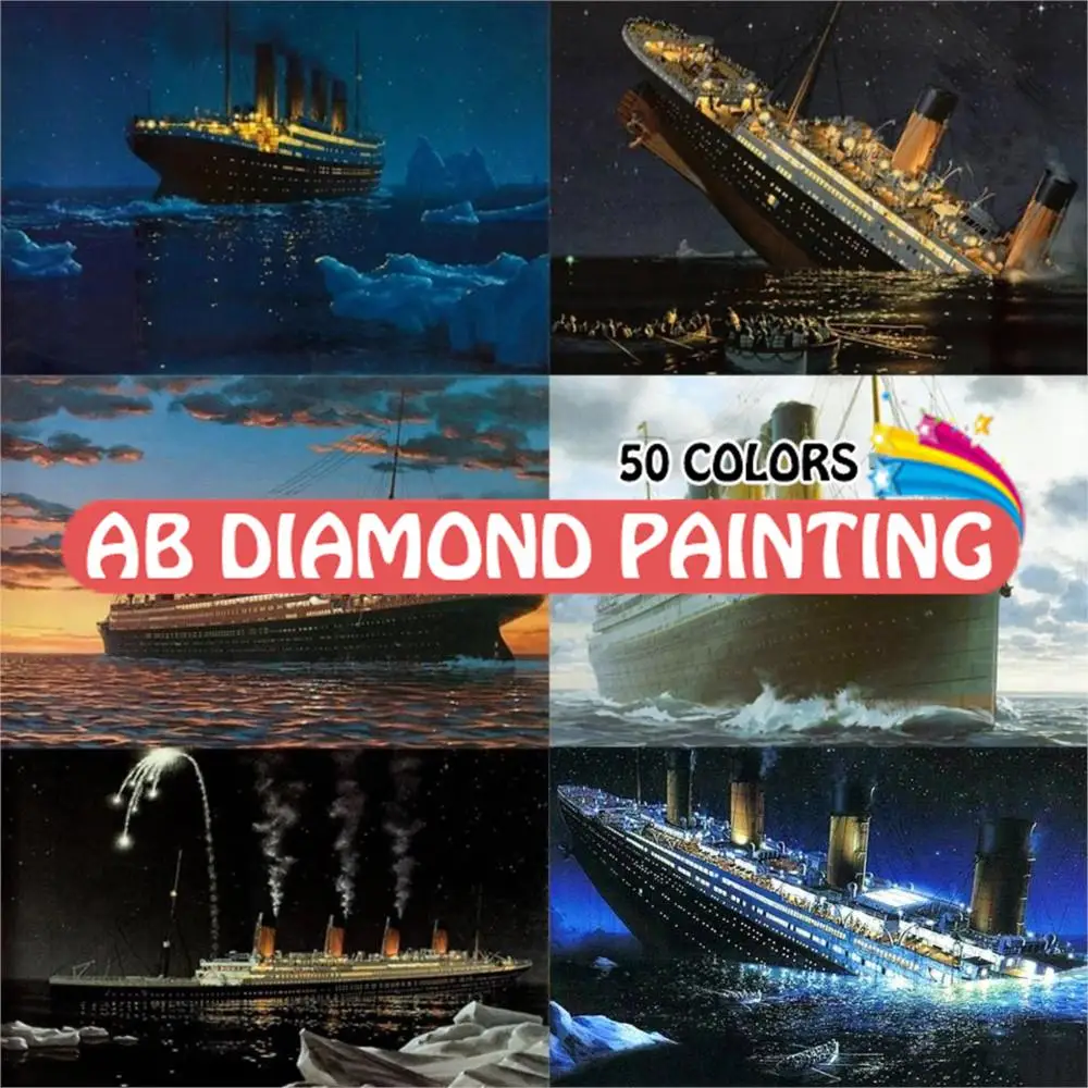 50-Colors-The-Titanic-Kit-Diamond-Painting-Movie-Scene-5D-Mosaic-Cross ...
