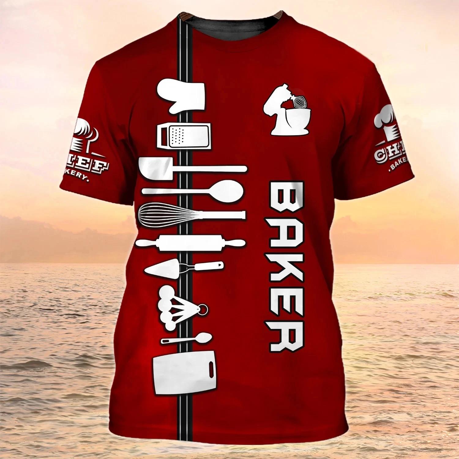 Unique-Chef-Customized-Men-s-T-shirt-for-Pastry-Kitchen-Cooking-Round ...