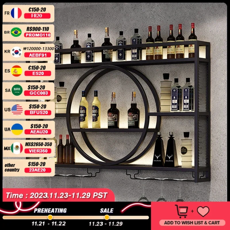 Luxury-Wine-Cabinet-Wall-Mounted-Display-Cabinet-for-Living-Room-Gold ...