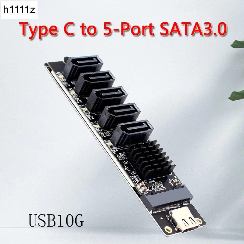 Type C to 5 Port SATA 3.0 6Gbps Adapter Card JM575+JMS580 Chip SATA ...