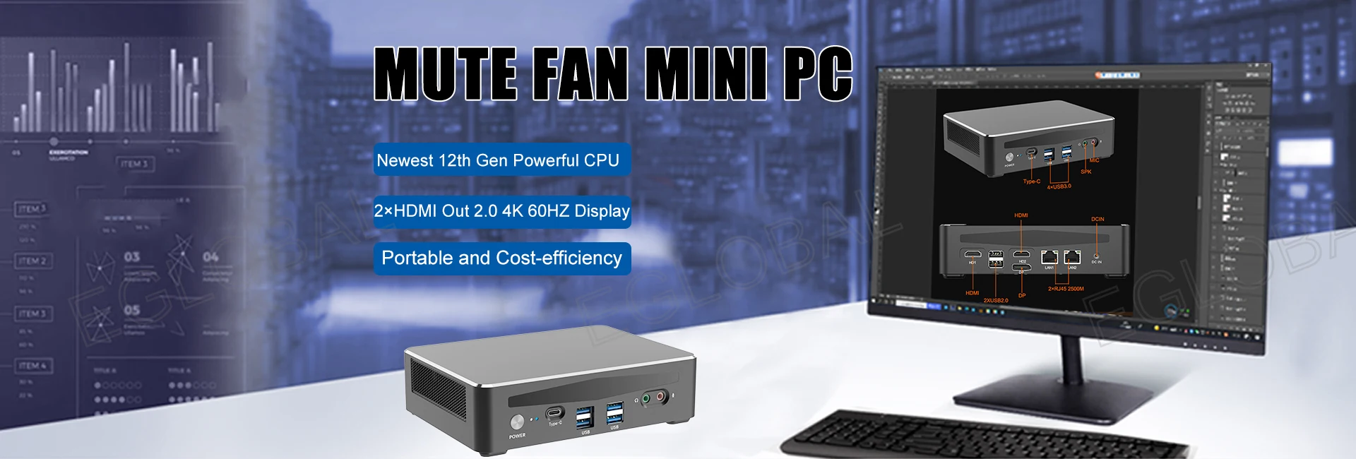 Eglobal Mini Gaming PC Intel I9 9900KF GTX 1060 3G GDDR5 Video Card ...