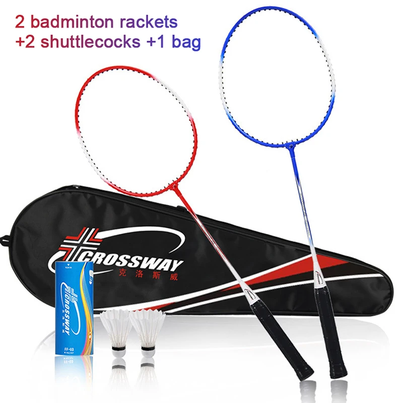 2pcs Professional Badminton Rackets Shuttlecocks Carrying Bag Set ...