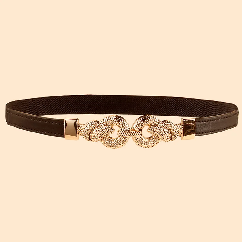 Summer-Thin-Belt-Women-Fashion-Suit-Dress-Gold-Buckle-Decorate-Elastic ...