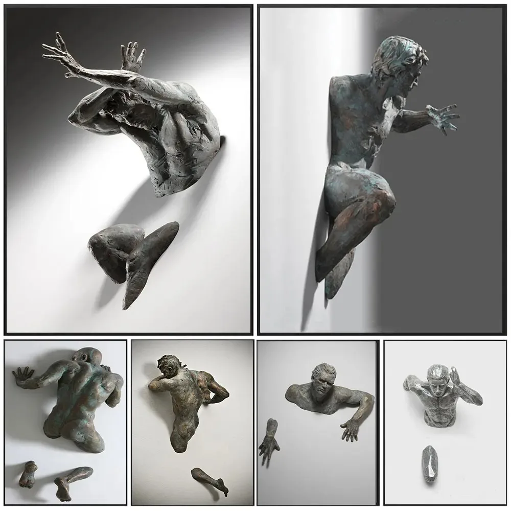 Abstract-Sculptures-3D-Wall-Figure-Home-Decoration-Canvas-Print-Mural ...