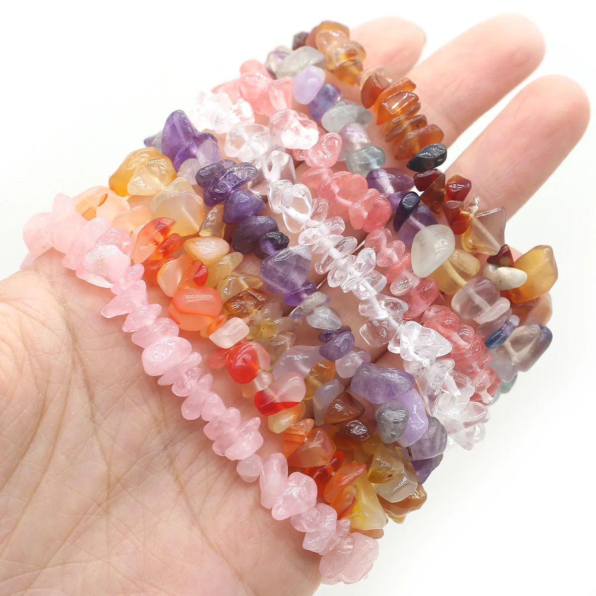 Irregular Chips Natural Stone Bracelet Amethyst Beads Crystal Quartz ...