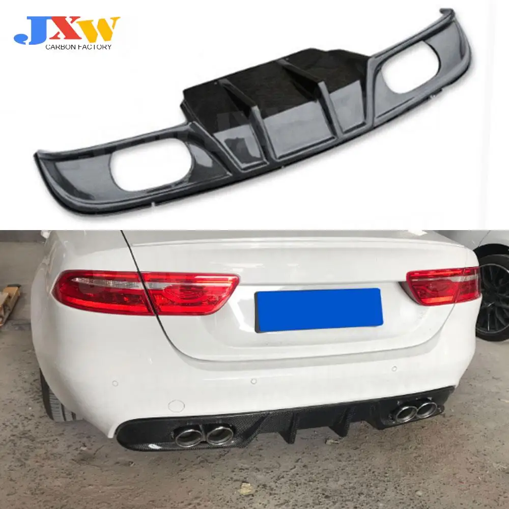 Carbon-Fiber-Rear-Bumper-Lip-Diffuser-Spoiler-For-Jaguar-XF-Sedan-2015 ...